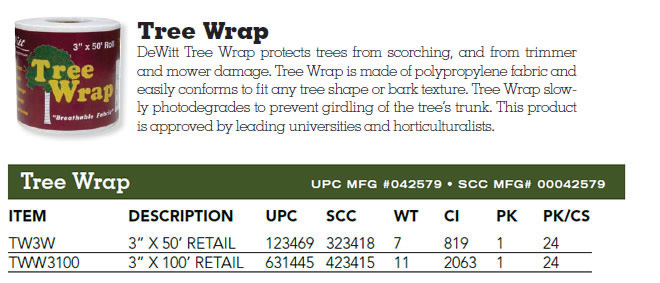 Tree Care - Tree Wraps, Slings, & Twine and Bird Barriers